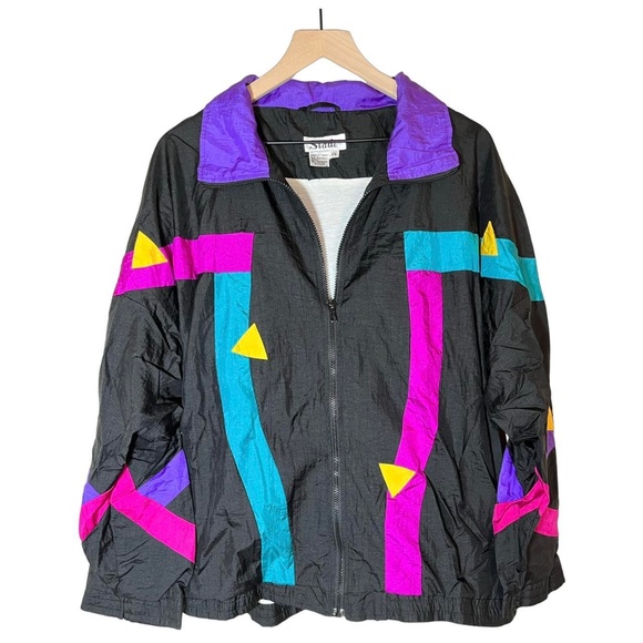 Jackets & Coats | 8s Geometric Neon Jacket | Poshmark